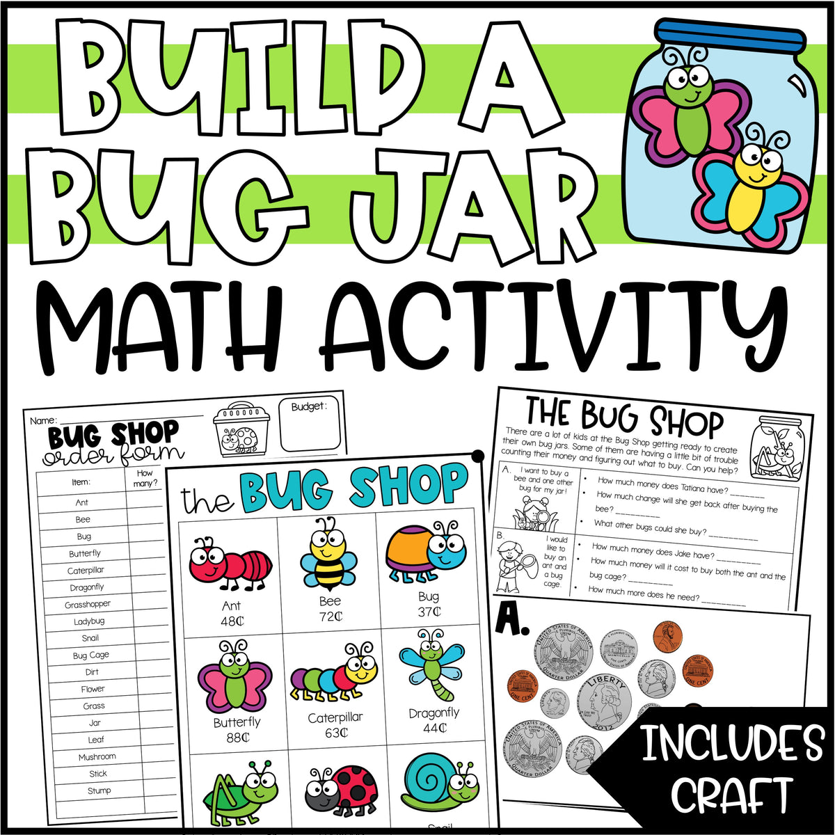 Spring Math Activity | Money, Addition & Subtraction Project- Build a ...