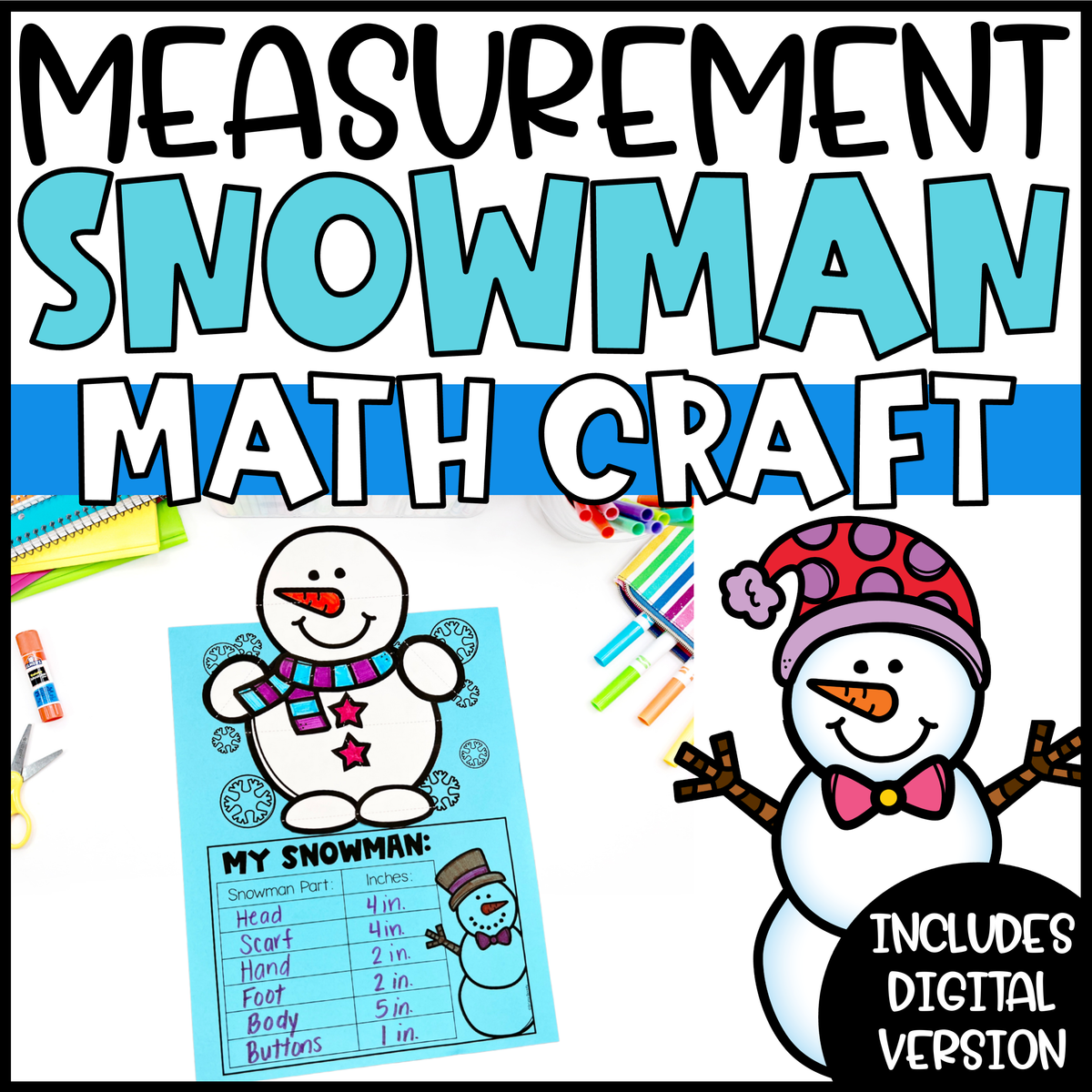 Winter Measurement Craft | Measurement Math Craft – Teaching with ...