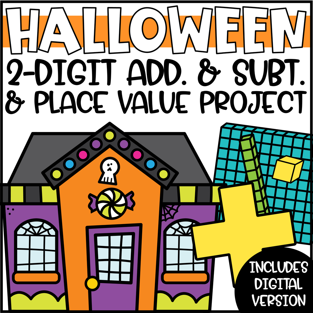 Halloween Math Project | 2-Digit Addition, Subtraction & Place Value ...