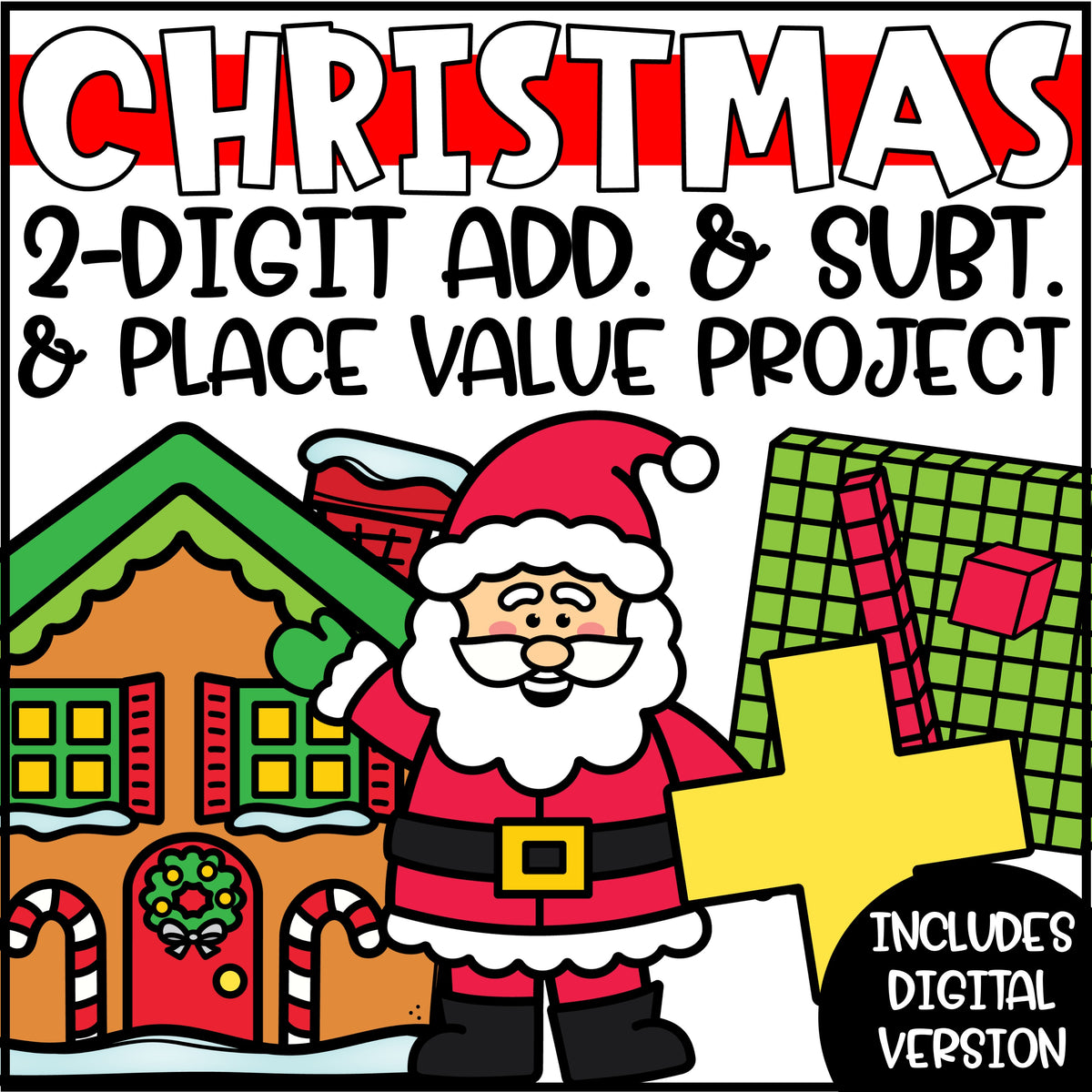 Christmas Math Project | 2-Digit Addition, Subtraction & Place Value ...
