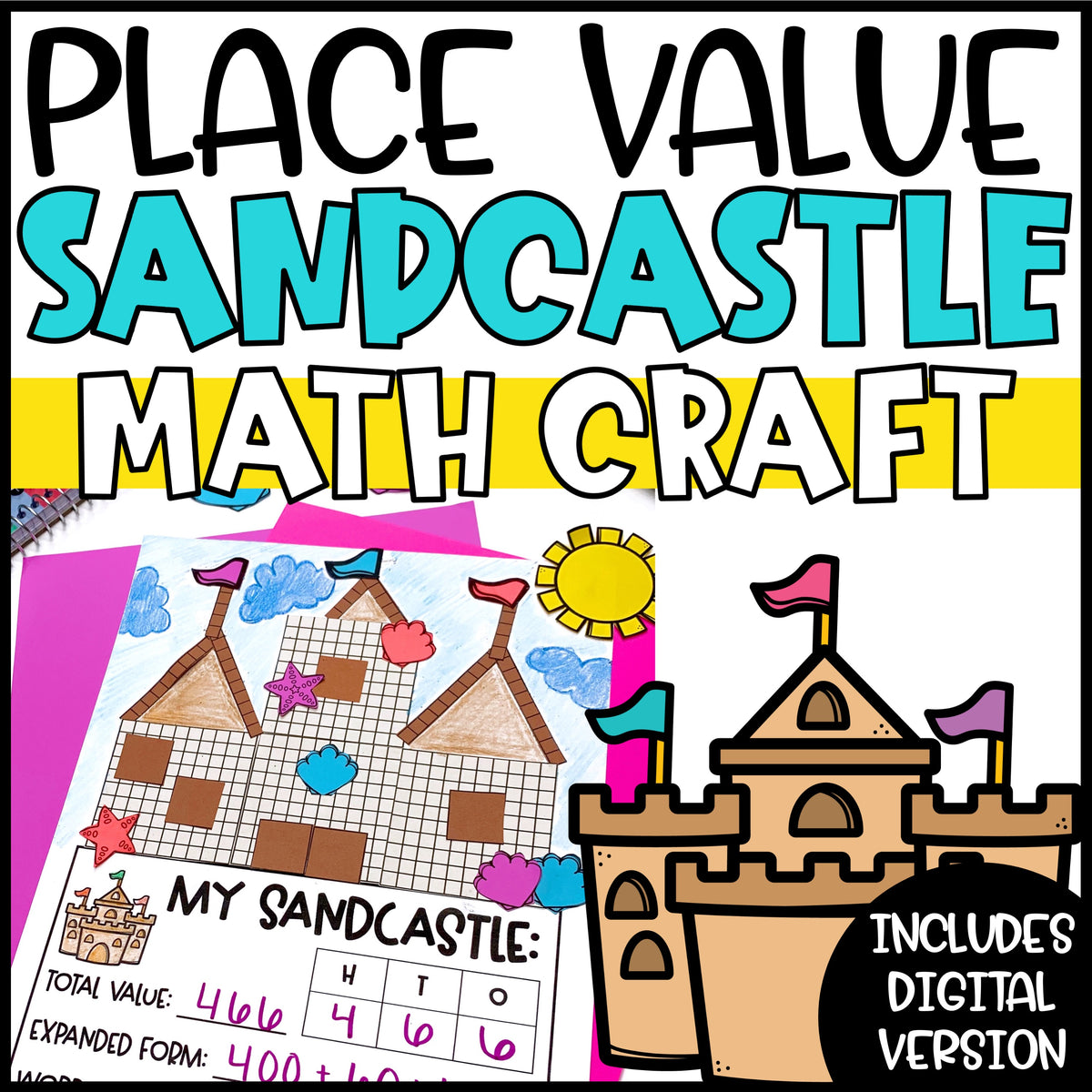 End of the Year Place Value Activity | Sandcastle Math Craft – Teaching ...