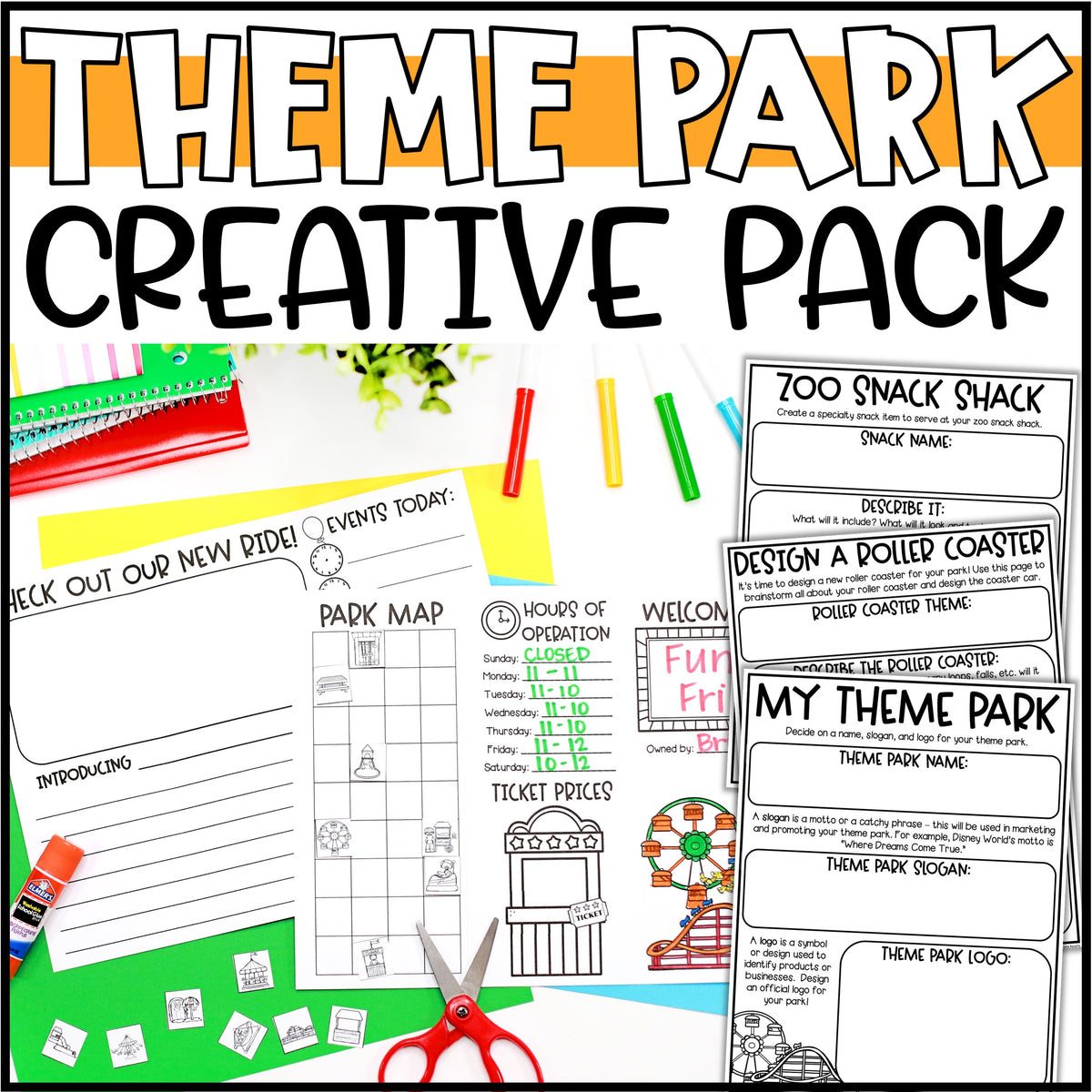 Build a Theme Park PBL Creative Pack – Teaching with Briana Beverly