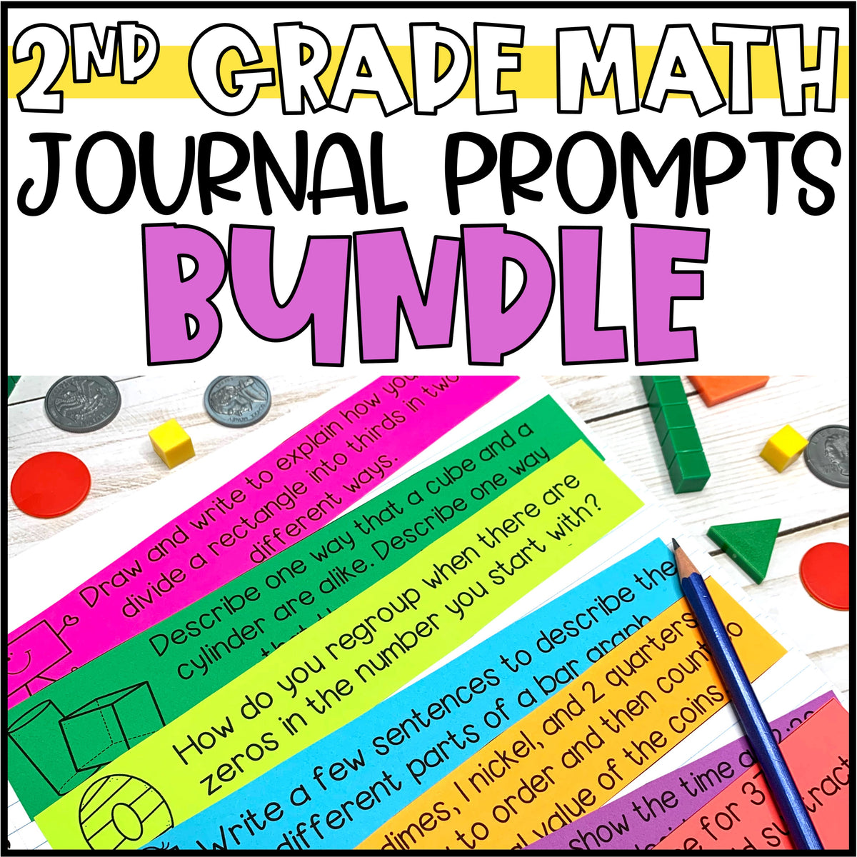 Second Grade Math Journal Prompts Bundle – Teaching with Briana Beverly