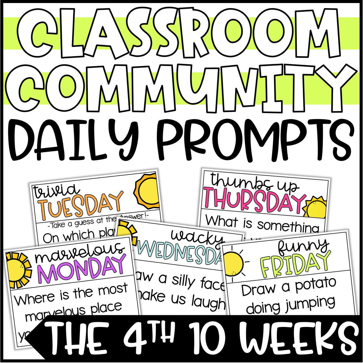 Classroom Community Building Prompts - Set Four – Teaching with Briana ...