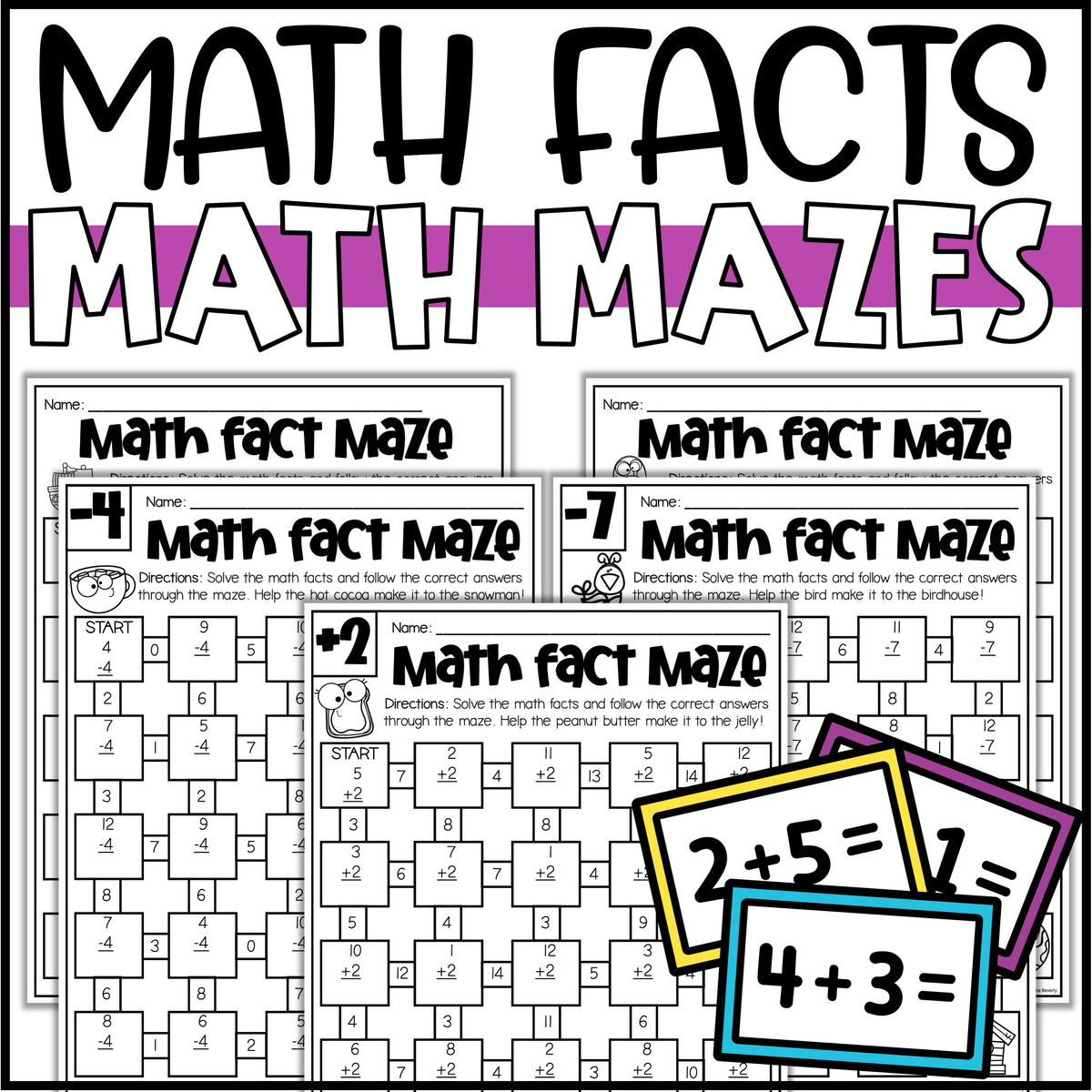 Math Facts Fluency Practice - Math Fact Mazes – Teaching with Briana ...