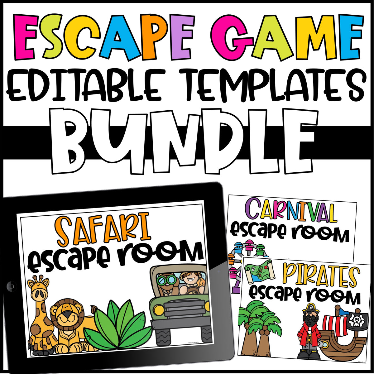 Editable Escape Room Templates - The Themed Bundle – Teaching with ...
