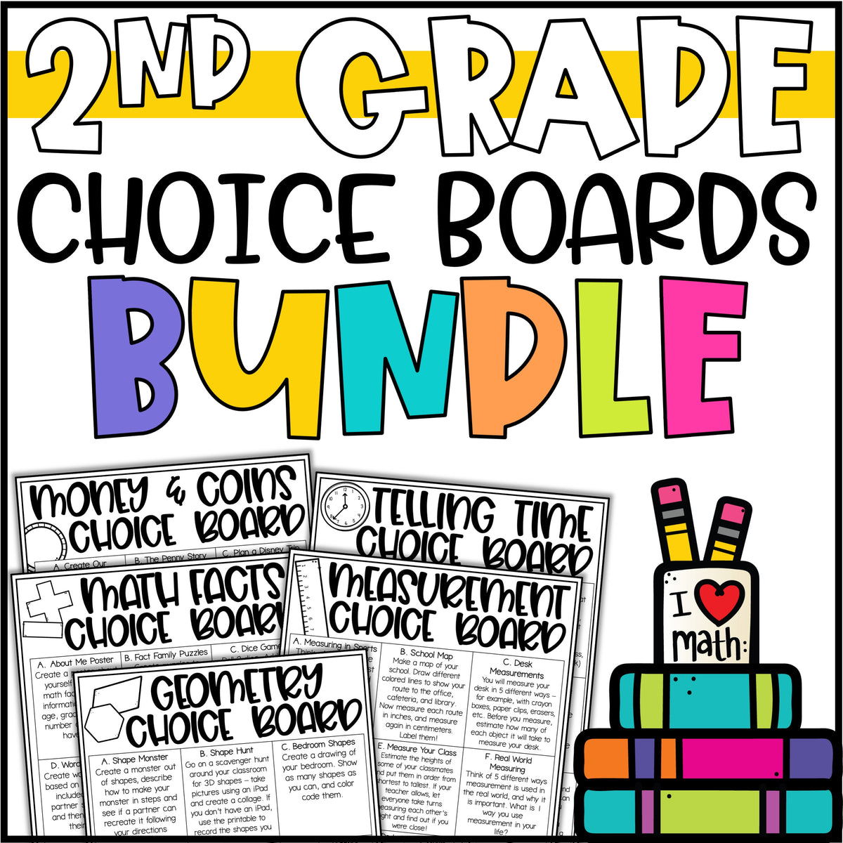 2nd Grade Math Menu Bundle – Teaching with Briana Beverly