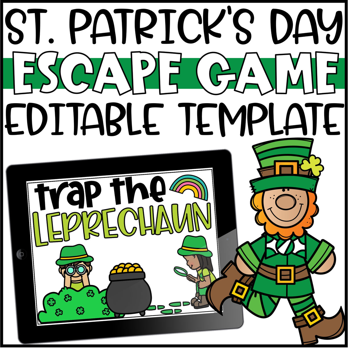 St. Patrick's Day Escape Room Editable Template – Teaching with Briana ...
