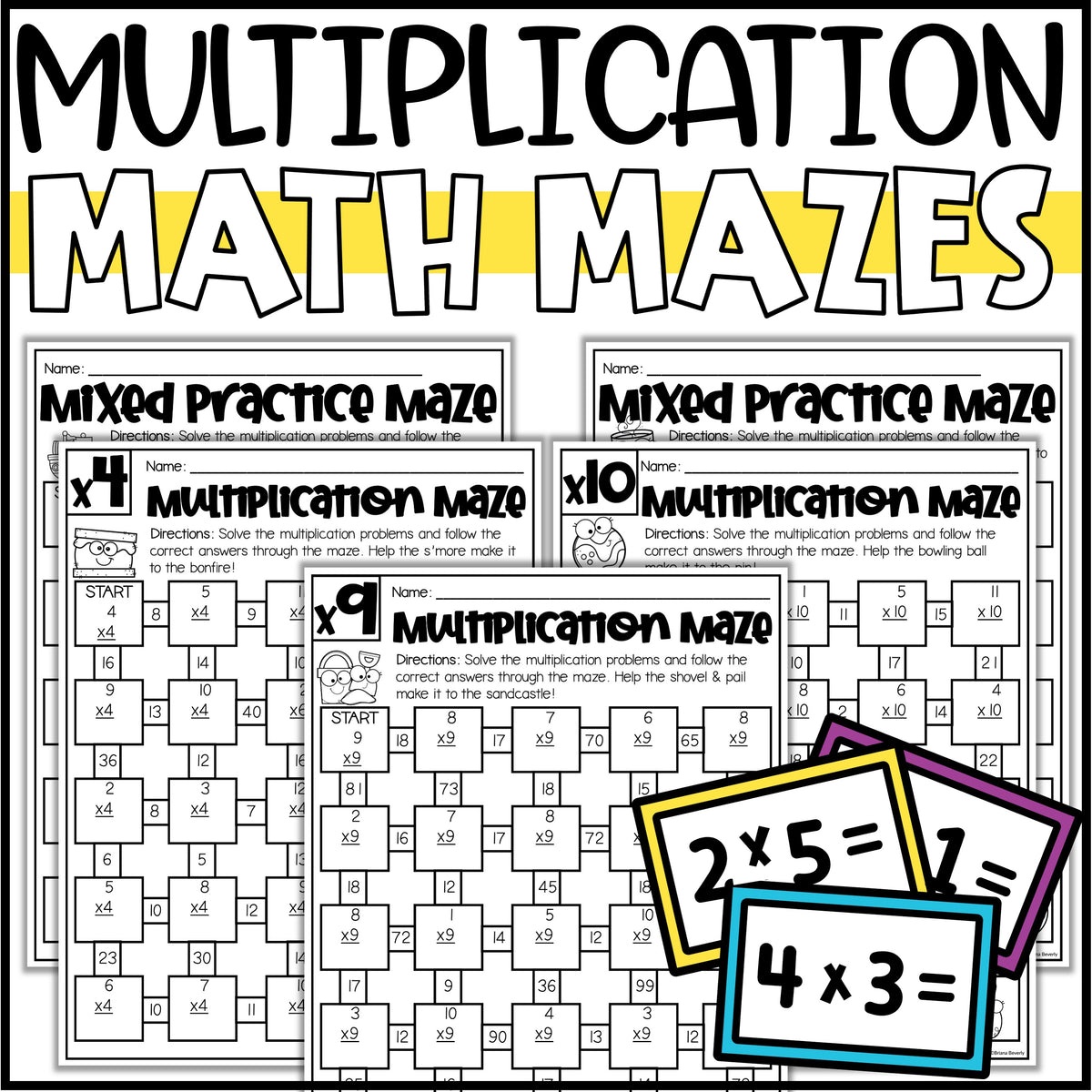 Multiplication Fact Fluency Practice - Multiplication Mazes – Teaching ...
