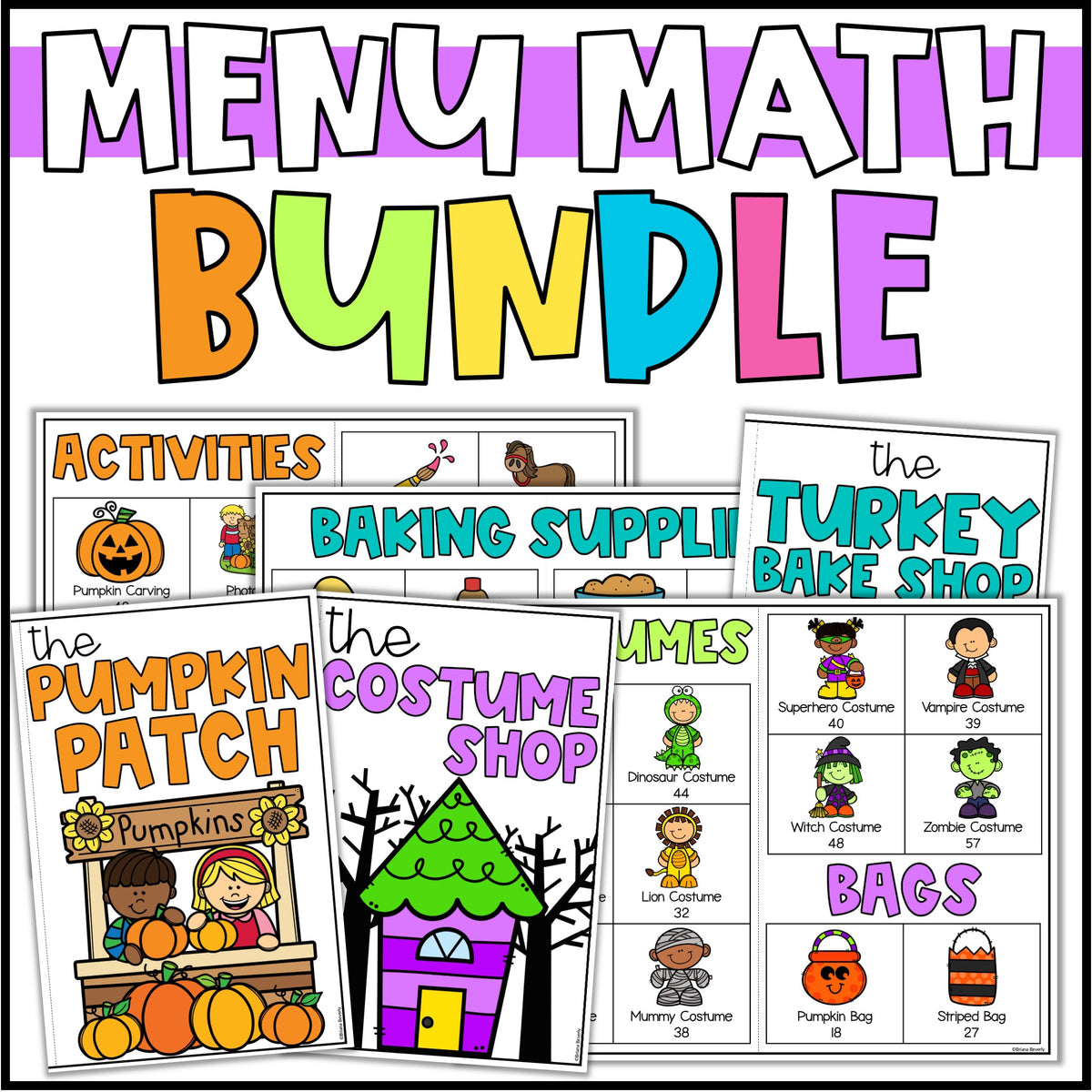 Math Activities - Addition Math Menus - Complete Bundle – Teaching with ...