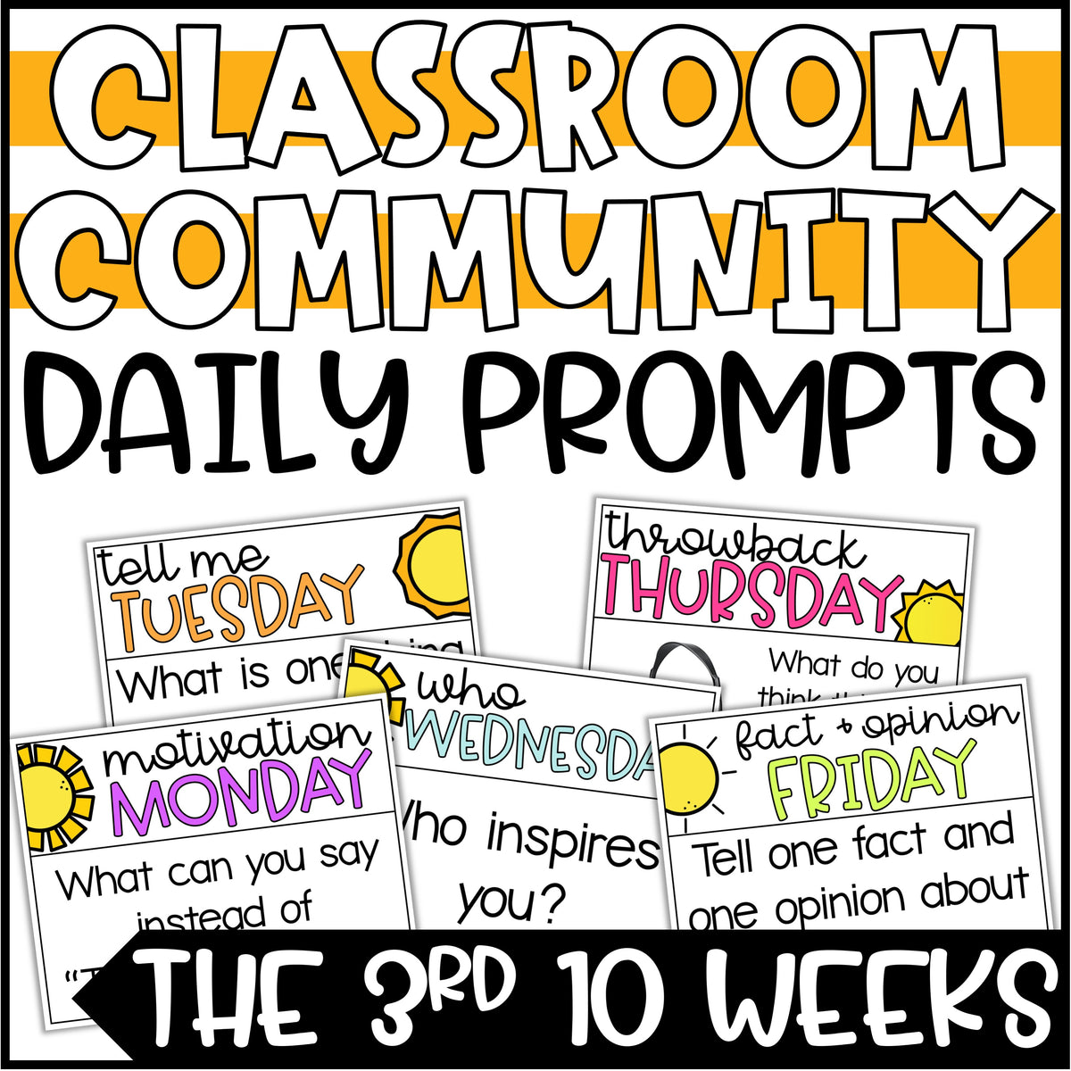 Classroom Community Building Prompts - Set Three – Teaching with Briana ...