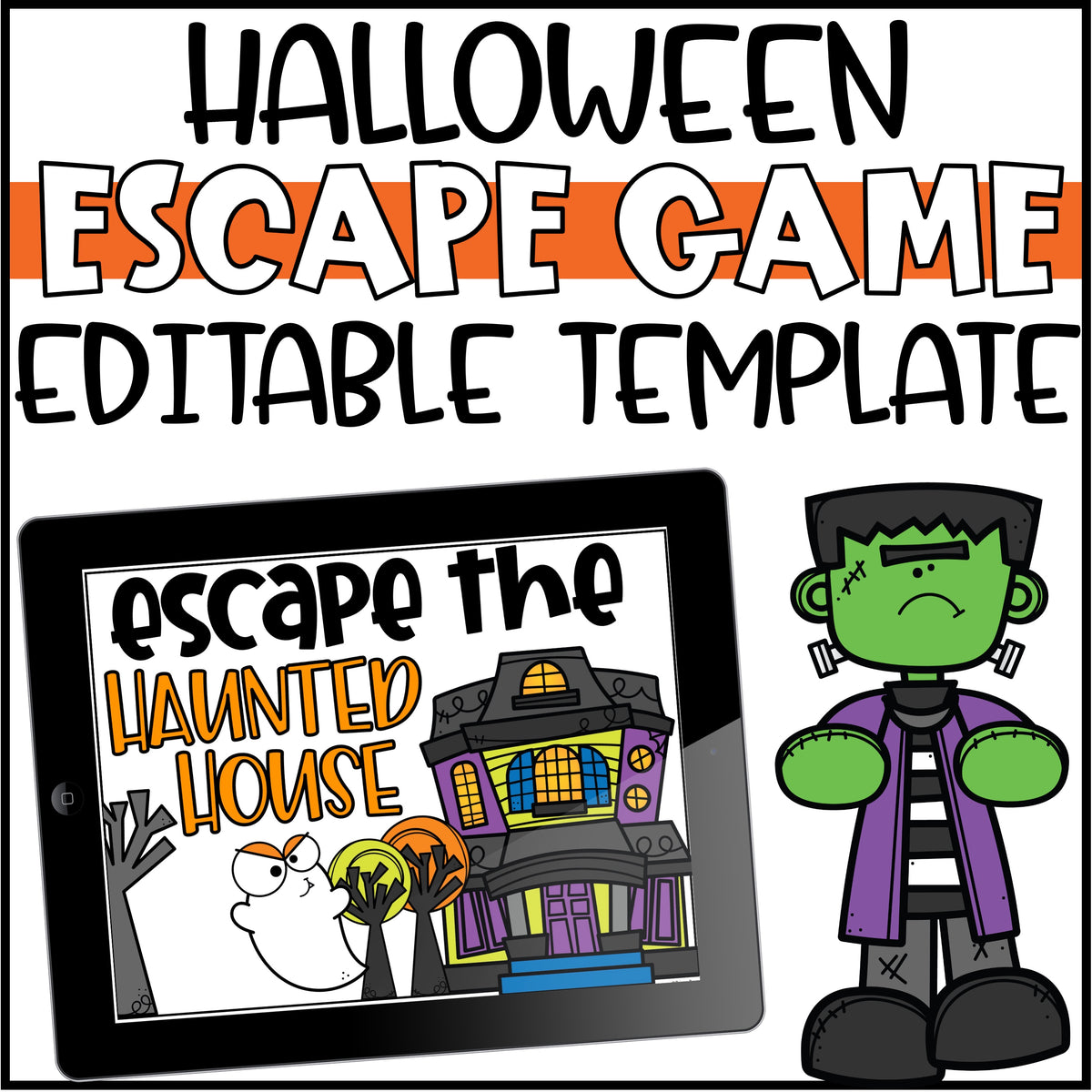 Halloween Escape Room Editable Template - Escape the Haunted House ...