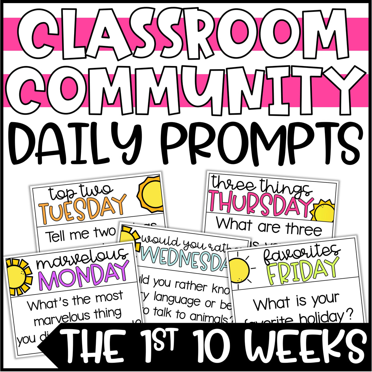 Classroom Community Building Prompts - Set One – Teaching with Briana ...