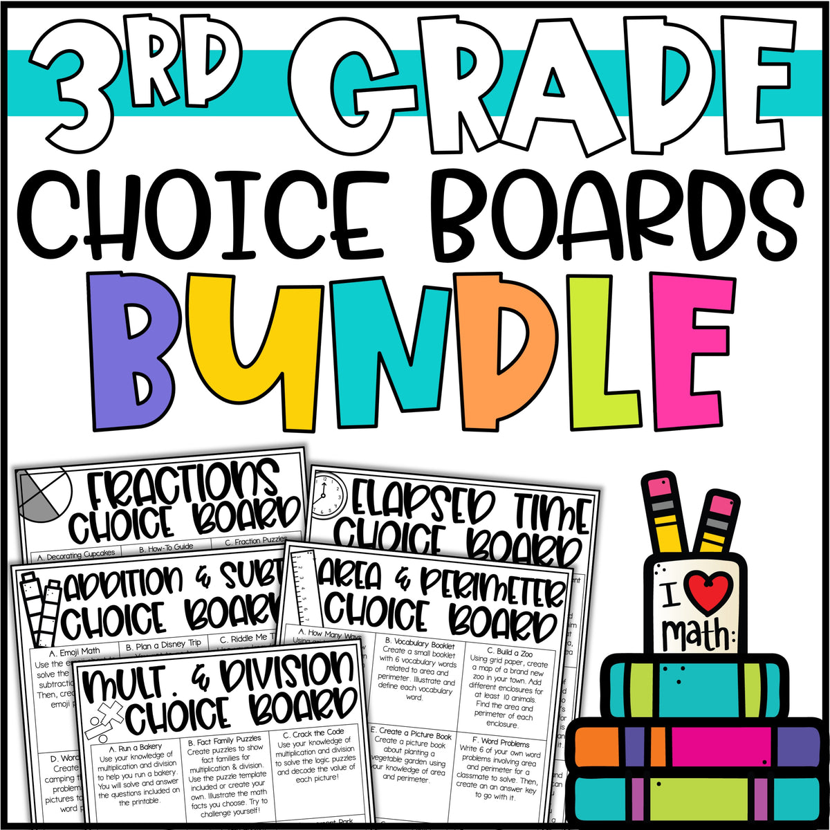 3rd Grade Math Menu Bundle – Teaching with Briana Beverly