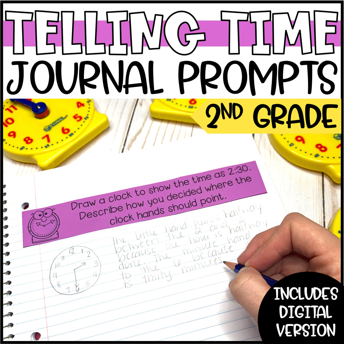 Telling Time Math Journal Prompts – Teaching with Briana Beverly