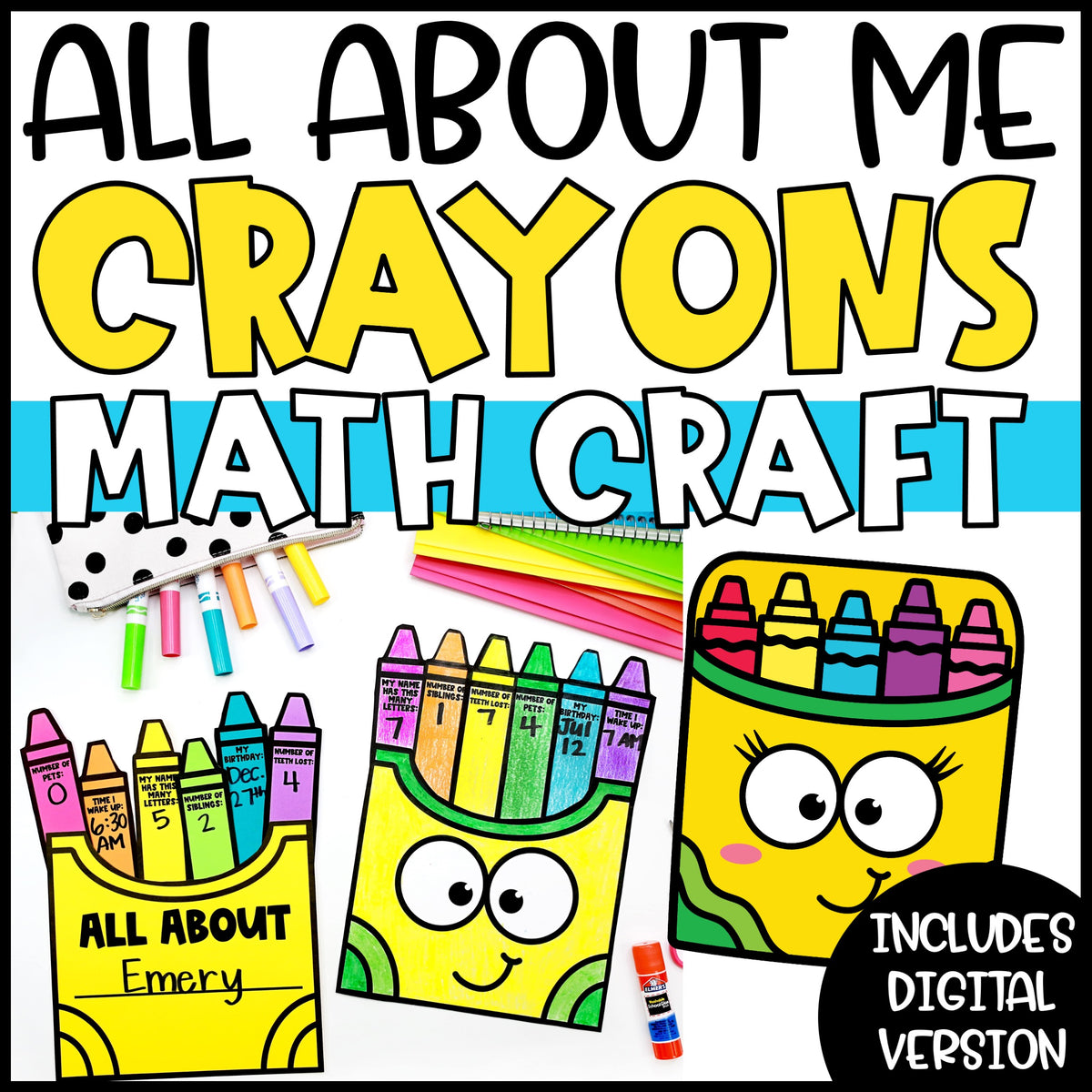 Math All About Me Activity | Back to School Craft – Teaching with ...