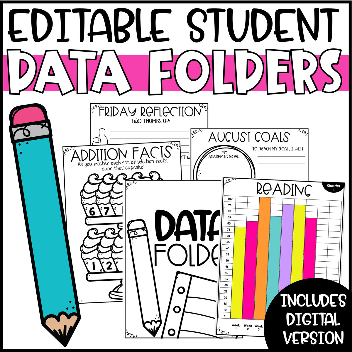 Editable Student Data Binder or Folder | Digital Student Tracking Shee ...